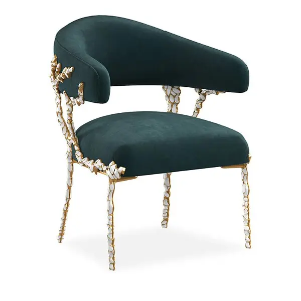 CARACOLE Glimmer Of Hope Accent Chair - Gold Brush/peacock