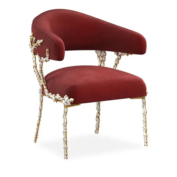 CARACOLE Glimmer Of Hope Accent Chair - Gold Brush/rouge