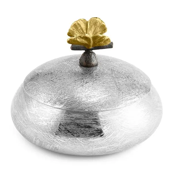 Michael Aram Butterfly Ginkgo Round Trinket Box - Silver