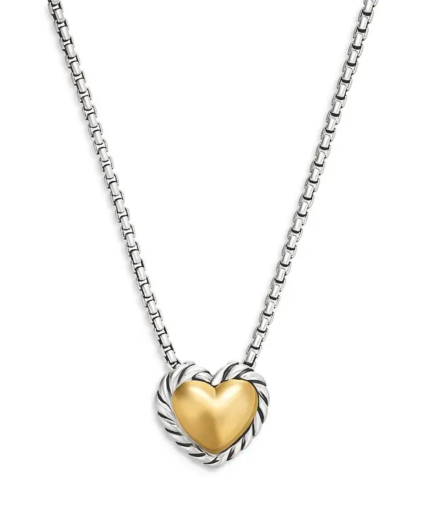 David Yurman Cable Cookie Heart Necklace - Gold/silver