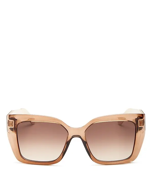 FERRAGAMO 55mm Square Frame Sunglasses - Beige/brown Gradient