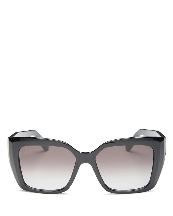 FERRAGAMO 55mm Square Frame Sunglasses - Black/gray Gradient