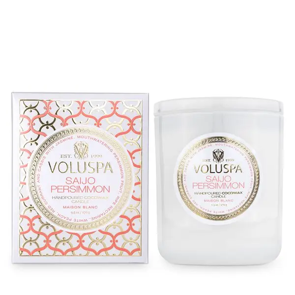 Voluspa Saijo Persimmon Candle - White