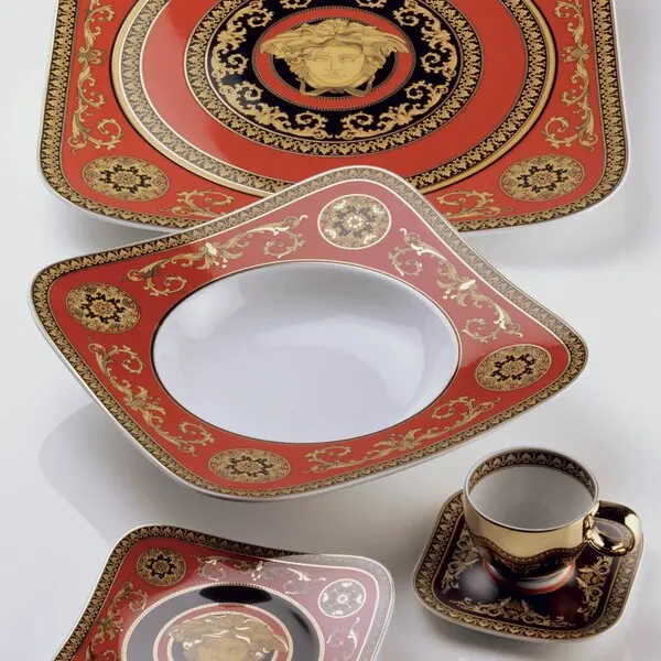 Versace Rosenthal Meets Medusa Service Plate, 12 - Red