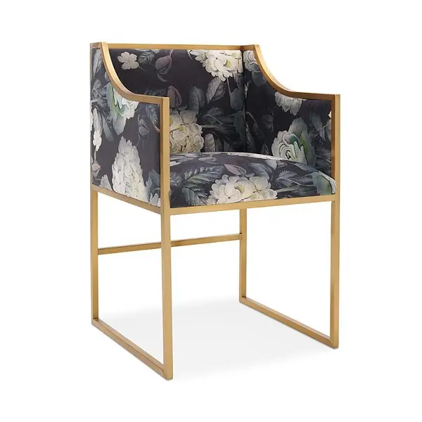 TOV FURNITURE Atara Velvet Gold Chair - Floral