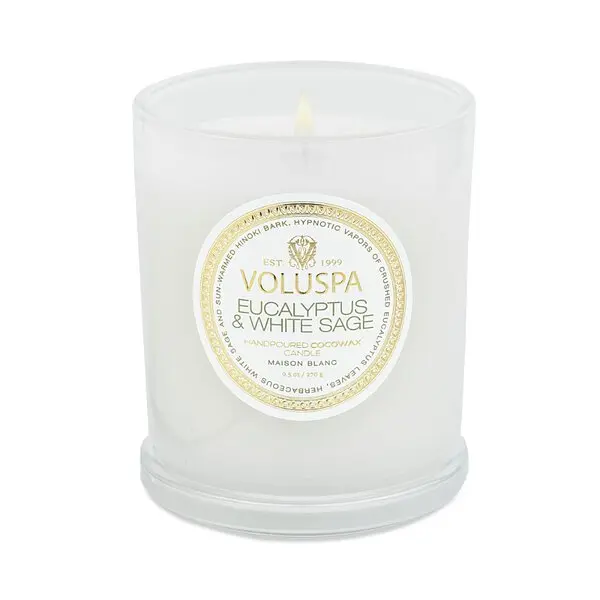 Voluspa Eucalyptus & Sage Classic Candle 9.5 Oz - White