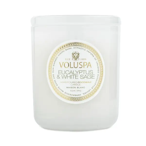 Voluspa Eucalyptus & Sage Classic Candle 9.5 Oz - White