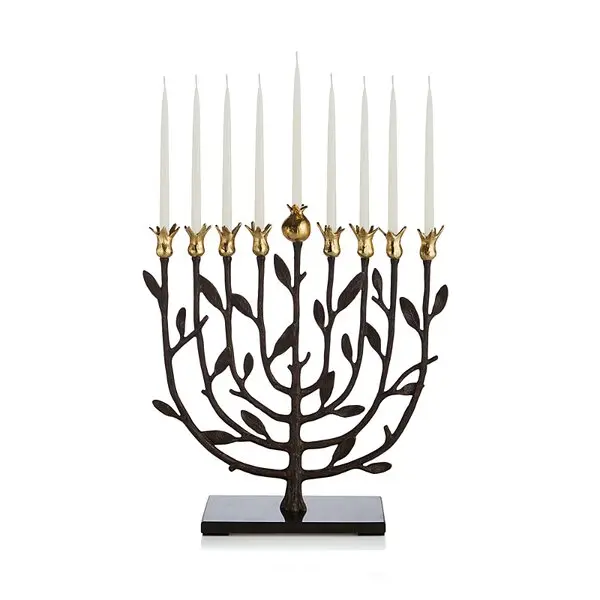 Michael Aram Pomegranate Kosher Menorah - Black/gold
