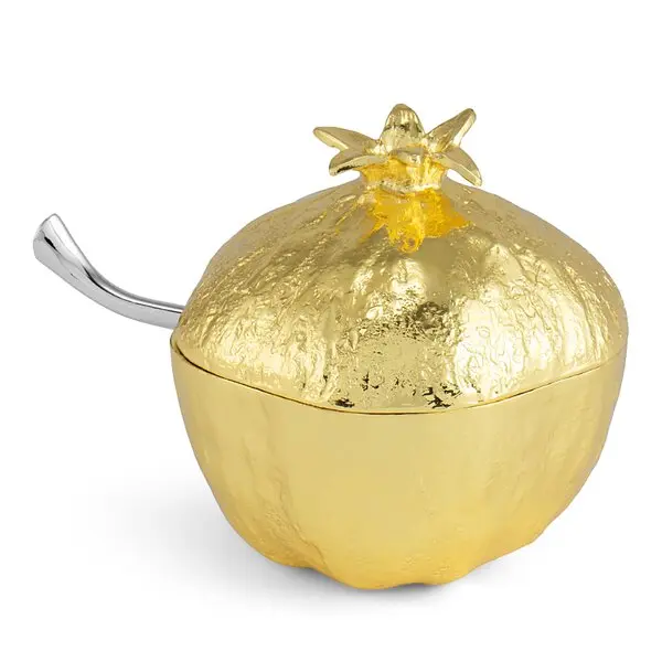 Michael Aram Pomegranate Mini Pot With Spoon - Gold