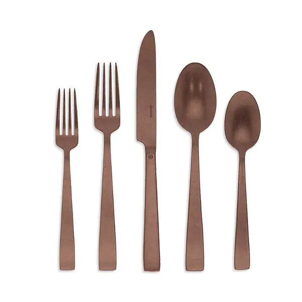 SAMBONET Vintage Stainless Steel 5 Piece Place Setting - Copper