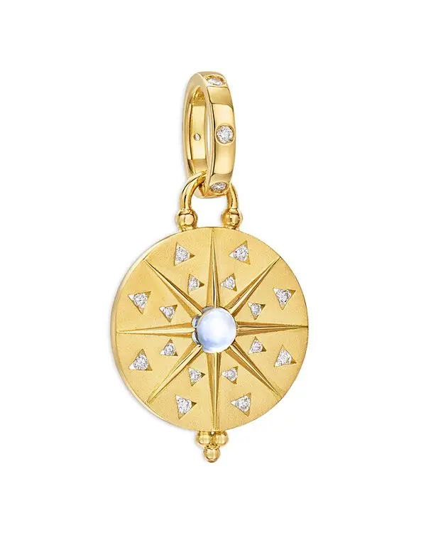 Temple St. Clair 18k Yellow Gold Moonstone And Diamond Charm Pendant - Blue/gold