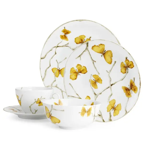 Michael Aram Butterfly Ginkgo Gold 5 Piece Dinnerware Set