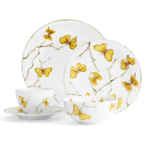 Michael Aram Butterfly Ginkgo Gold 5 Piece Dinnerware Set
