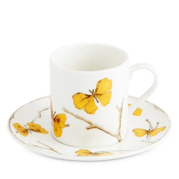 Michael Aram Butterfly Ginkgo Gold Demitasse Set, Service For 4