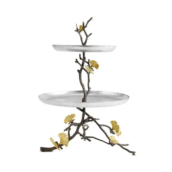 Michael Aram Butterfly Ginkgo 2-tier Etagere - Silver