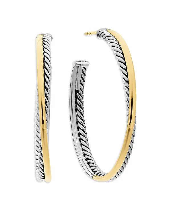 David Yurman Crossover Xl Hoop Earrings - Gold/silver