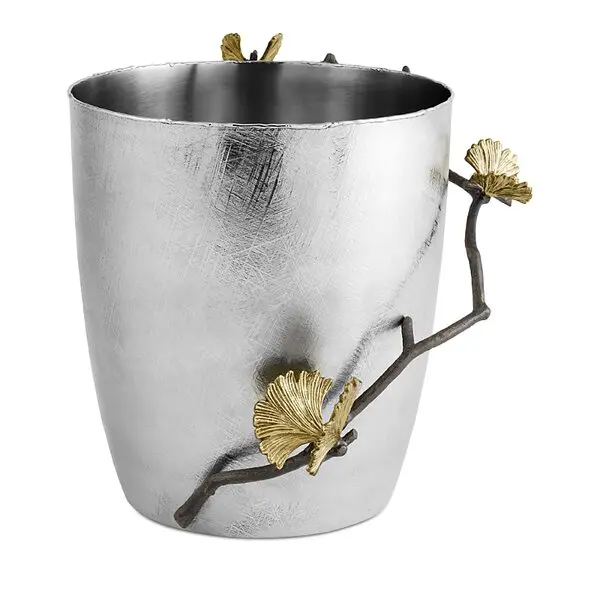 Michael Aram Butterfly Ginkgo Wastebasket - Silver