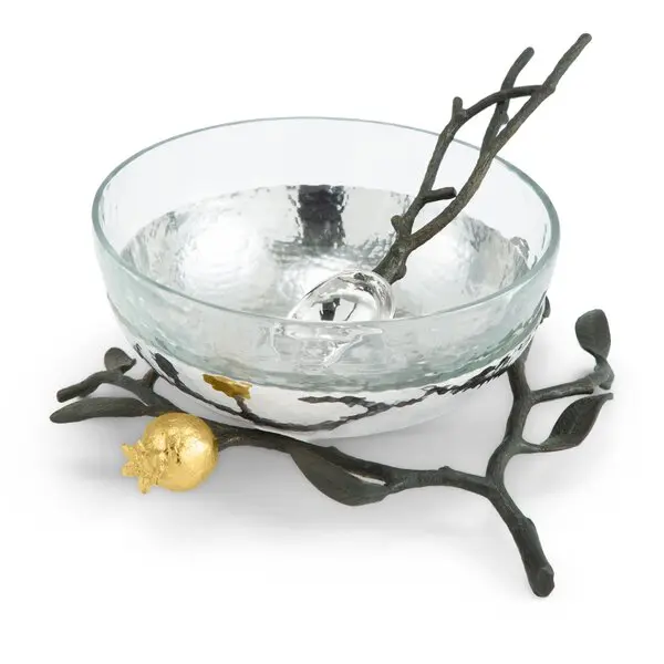 Michael Aram Pomegranate Glass Bowl & Serving Spoon