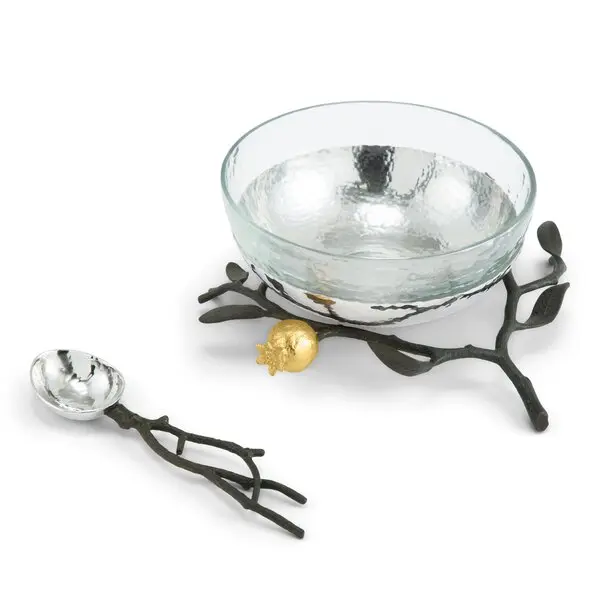 Michael Aram Pomegranate Glass Bowl & Serving Spoon