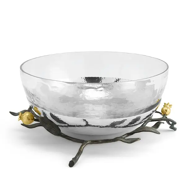 Michael Aram Pomegranate Glass Serving Bowl - Silver