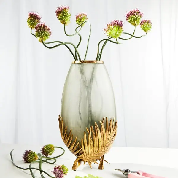 Michael Aram Palm Medium Glass Vase - Gold