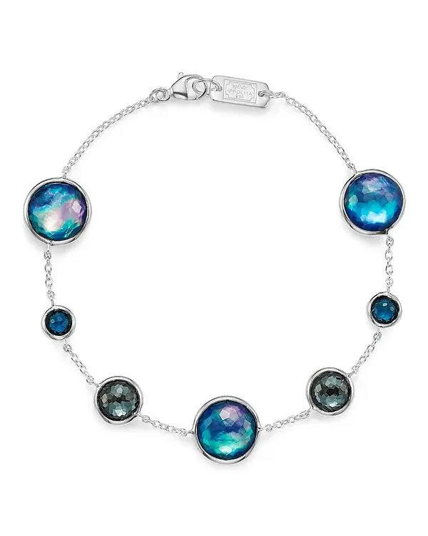 Ippolita Sterling Silver Lollipop Lapis Triplet, London Blue Topaz & Hematite Bracelet In Eclipse - Multi/silver