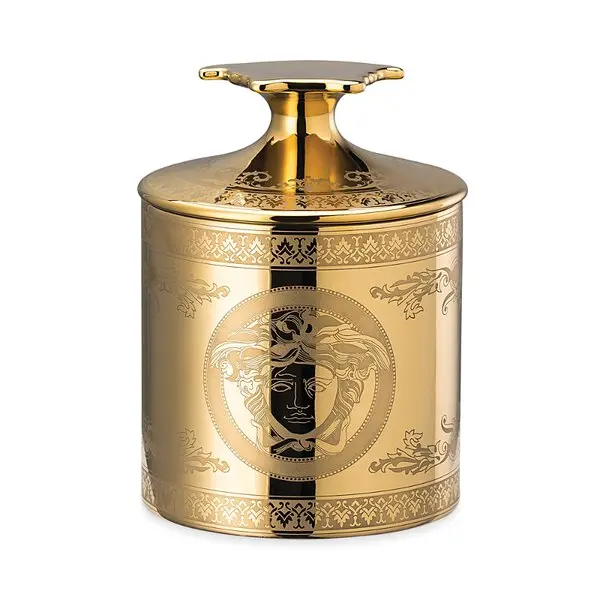 Versace Golden Medusa Scented Votive With Lid - Gold