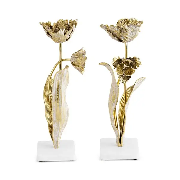 Michael Aram Tulip Candleholders, Set Of 2 - Gold
