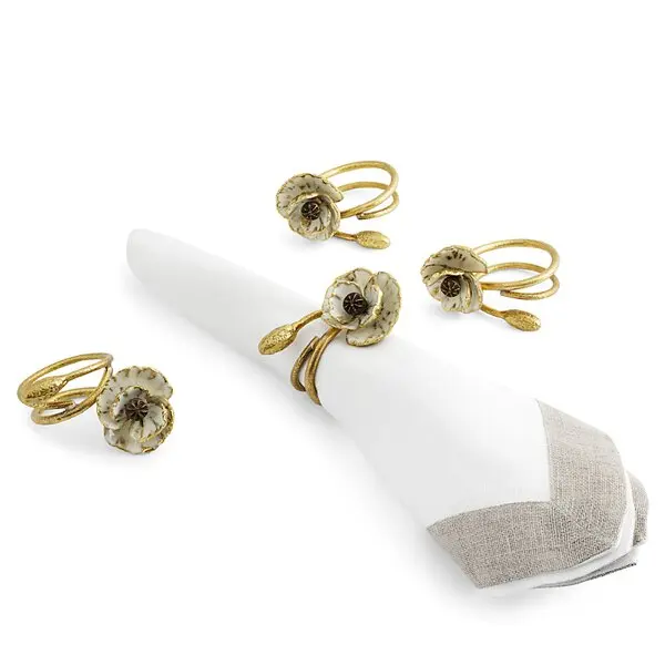 Michael Aram Anemone Napkin Rings, Set Of 4 - No Color