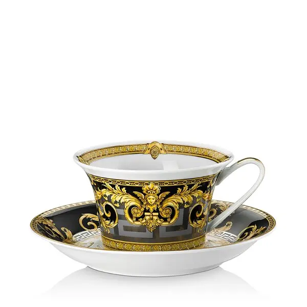 Versace Prestige Gala Tea Cup & Saucer - Gray