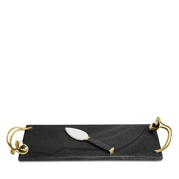 Michael Aram Anemone Small Cheeseboard With Spreader - Black