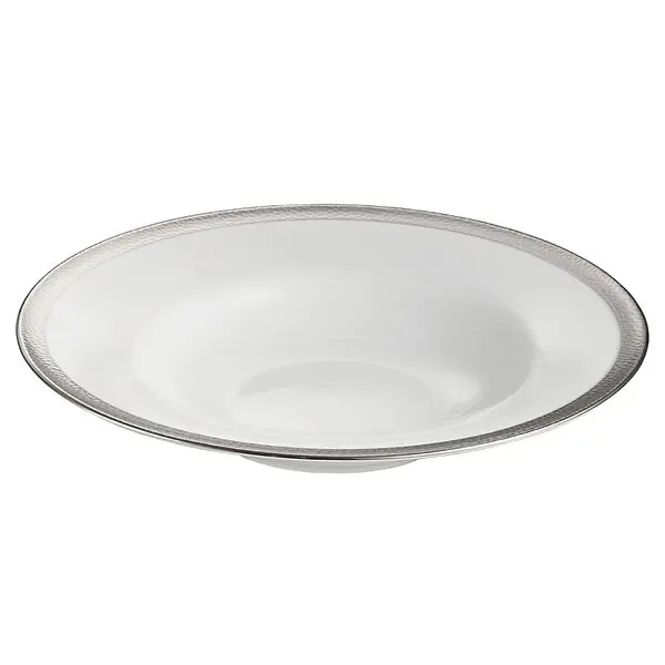 Michael Aram Silversmith Rimmed Bowl - White And Platinum