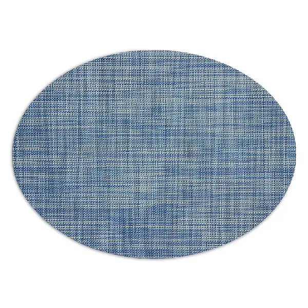 CHILEWICH Mini Basketweave Oval Placemat - Chambray