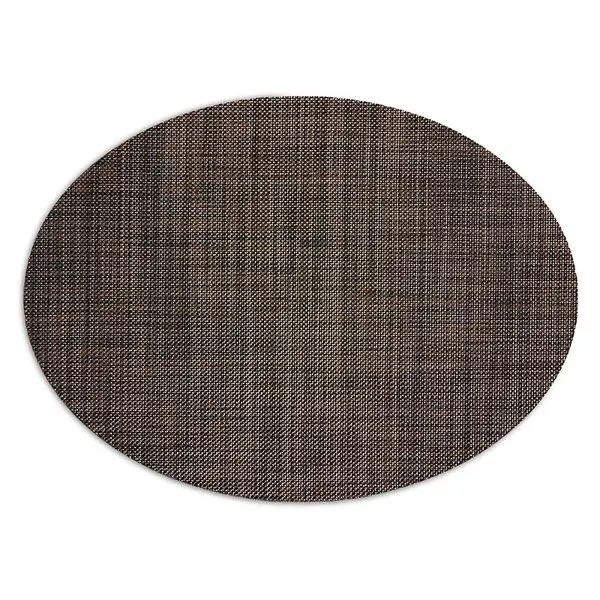CHILEWICH Mini Basketweave Oval Placemat - Dark Walnut