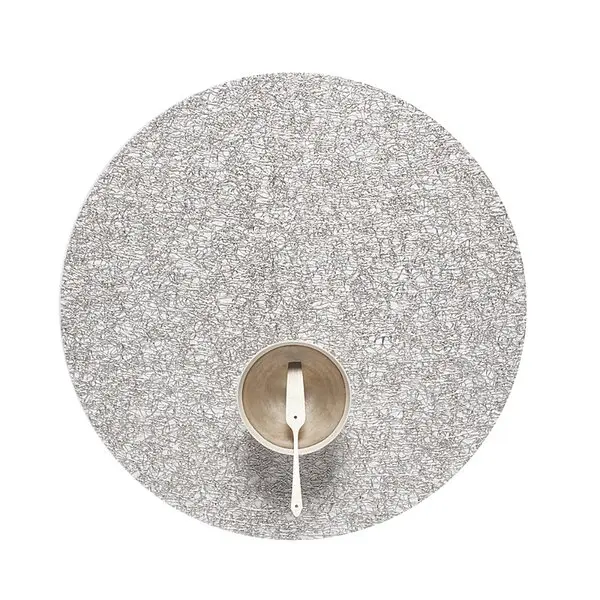 CHILEWICH Metallic Lace Circle Placemat - Silver
