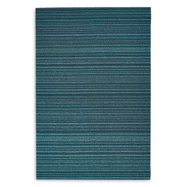 CHILEWICH Skinny Stripe Shag Big Mat, 36 X 60 - Turquoise