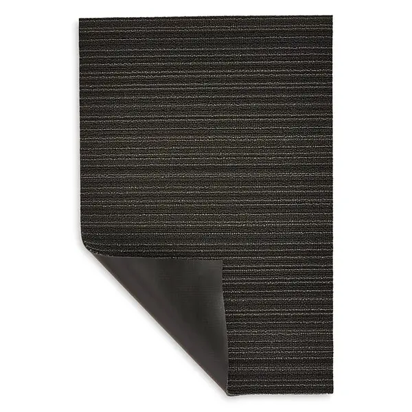 CHILEWICH Skinny Stripe Shag Utility Mat, 24 X 36 - Steel
