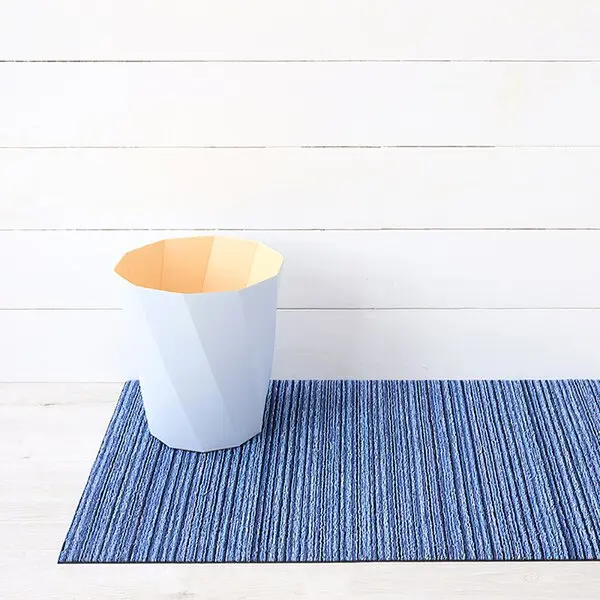 CHILEWICH Skinny Stripe Shag Utility Mat, 24 X 36 - Ocean