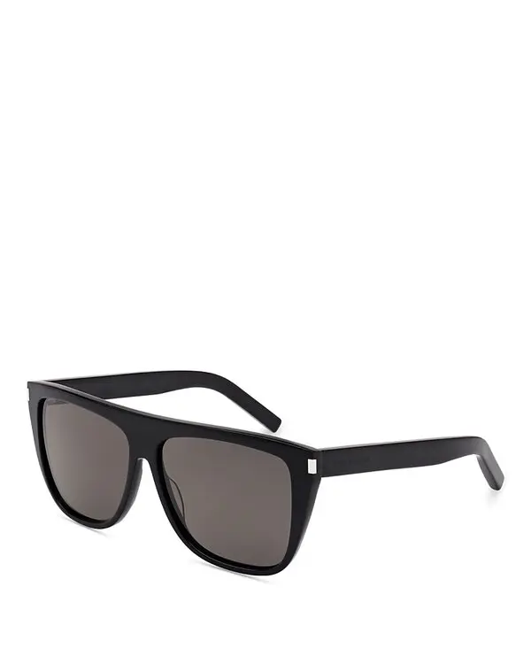 Saint Laurent Flat Top Square Sunglasses 59mm - Black/smoke