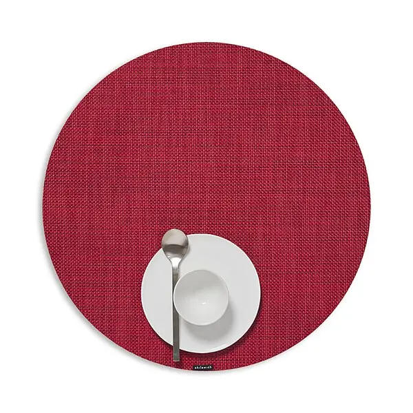 CHILEWICH Mini Basketweave Oval Placemat - Scarlet