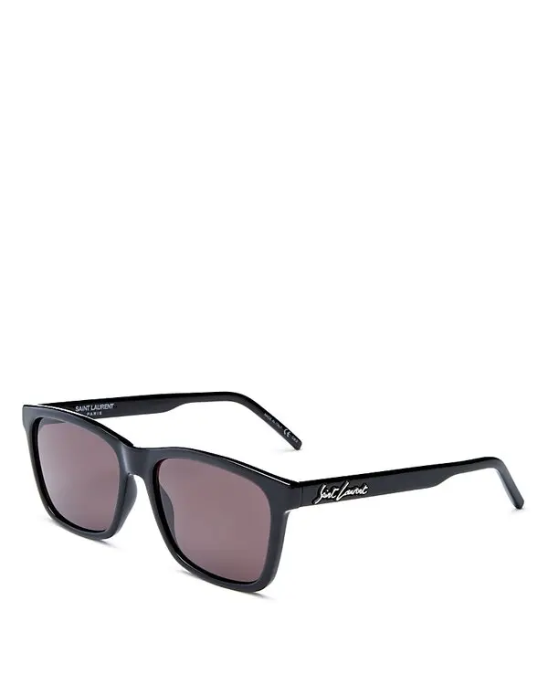 Saint Laurent Square Sunglasses, 56mm - Shiny Black/black