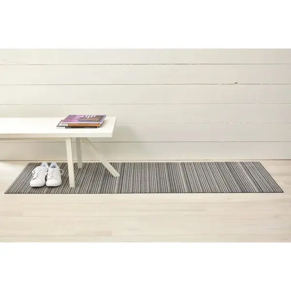 CHILEWICH Skinny Stripe Shag Runner, 24 X 72 - Shadow