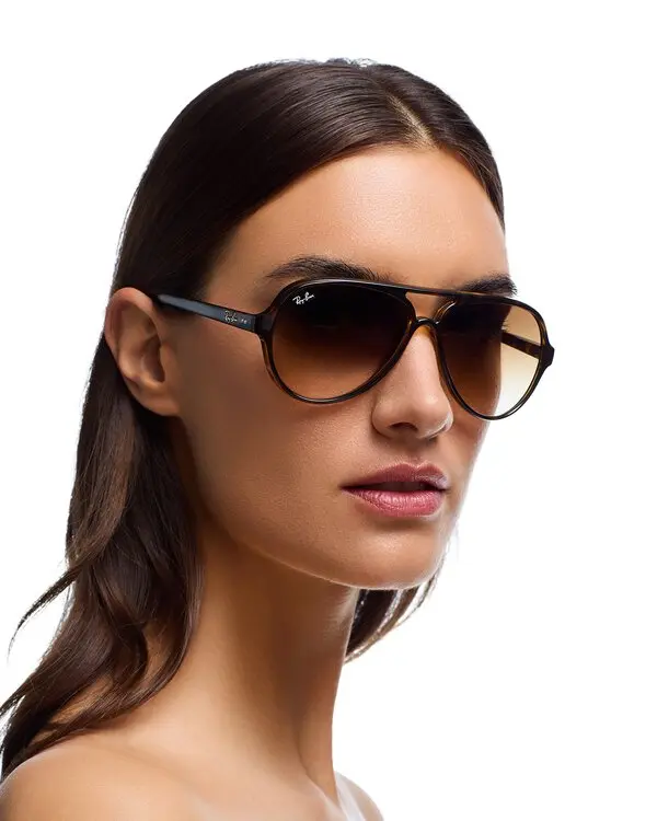 Ray-ban Brow Bar Aviator Sunglasses - Black/light Gray Gradient