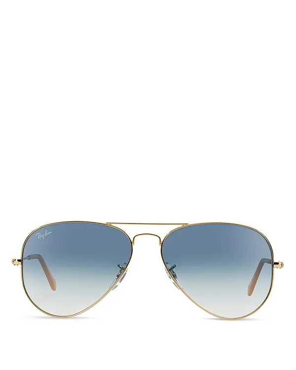 Ray-ban Original Brow Bar Aviator 58mm Sunglasses - Gold/light Blue Gradient