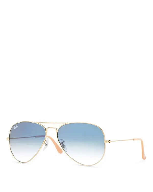 Ray-ban Classic Aviator 55mm Sunglasses - Gold/blue Gradient