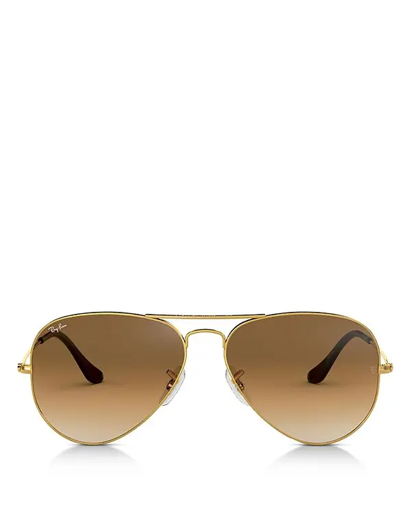 Ray-ban Classic Aviator 55mm Sunglasses - Gold/crystal Brown Gradient
