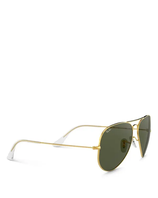 Ray-ban Original Brow Bar Aviator Sunglasses, 58mm - Gold/dark Green Solid