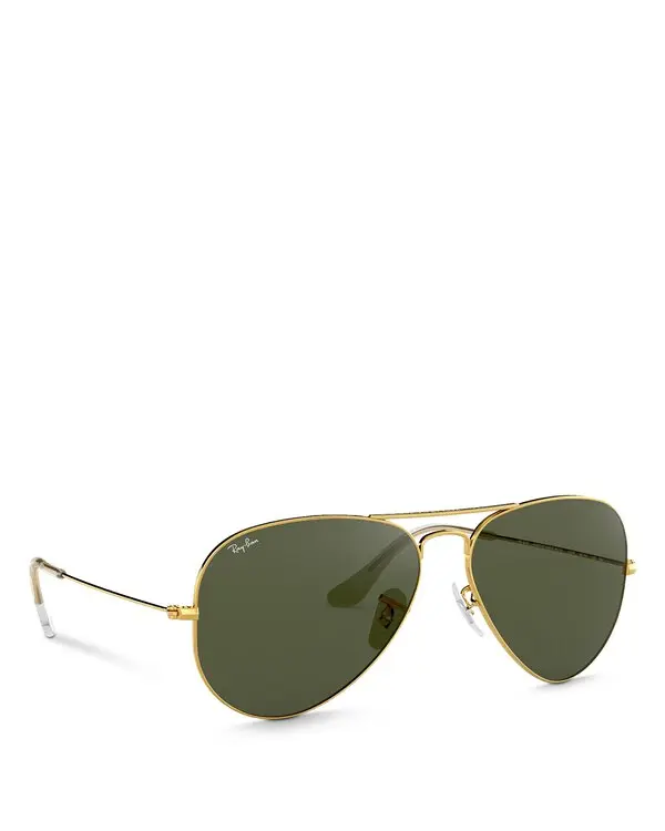 Ray-ban Original Brow Bar Aviator Sunglasses, 58mm - Gold/dark Green Solid