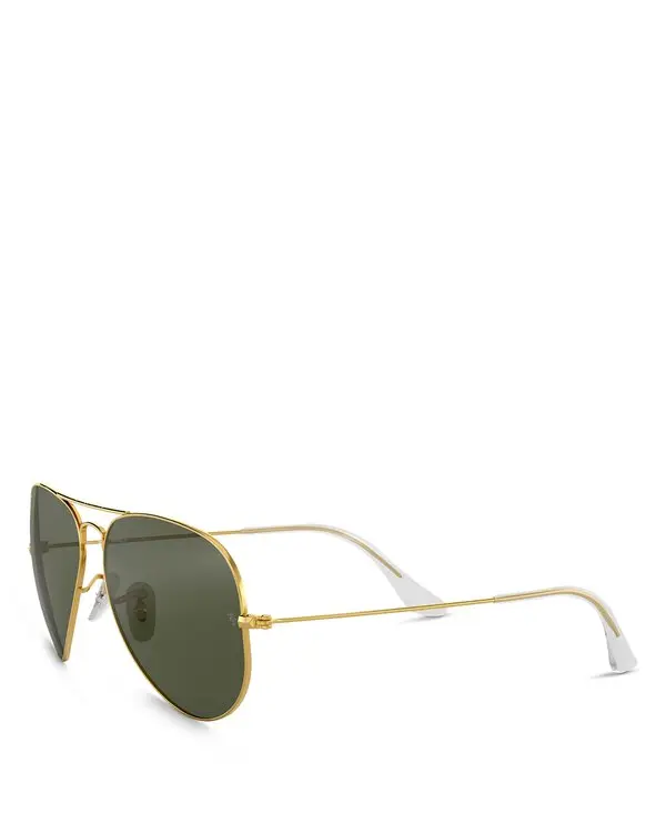 Ray-ban Original Brow Bar Aviator Sunglasses, 58mm - Gold/dark Green Solid