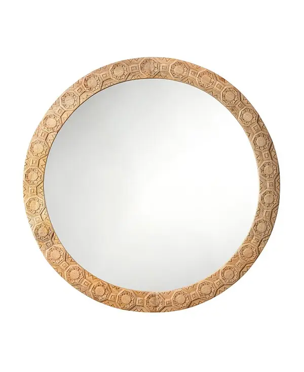 JAMIE YOUNG CO. Relief Carved Round Mirror - Natural